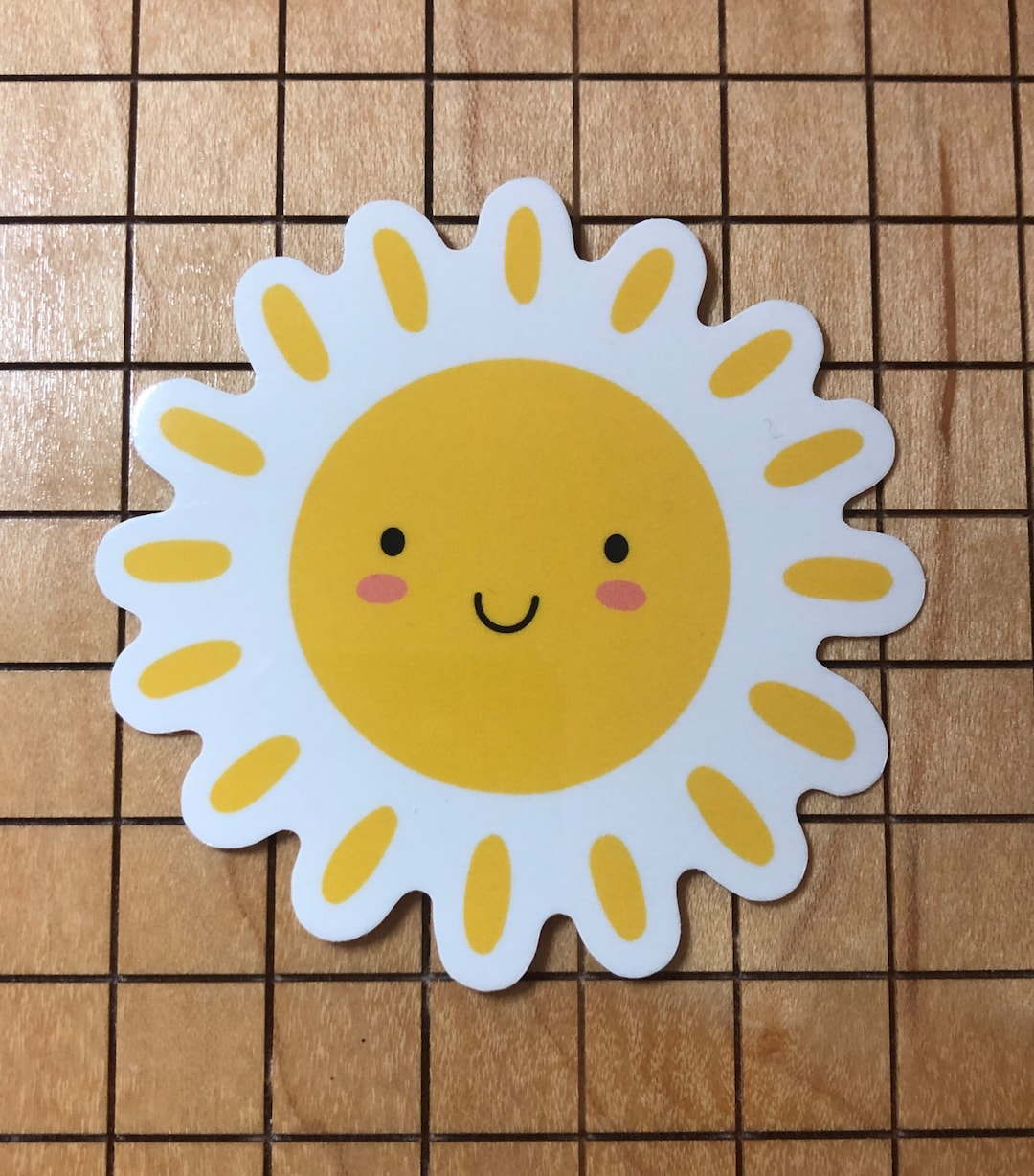 Sun Sticker, Smiling Sun, Kawaii Sun Sticker, Phone Case Decal, Water ...