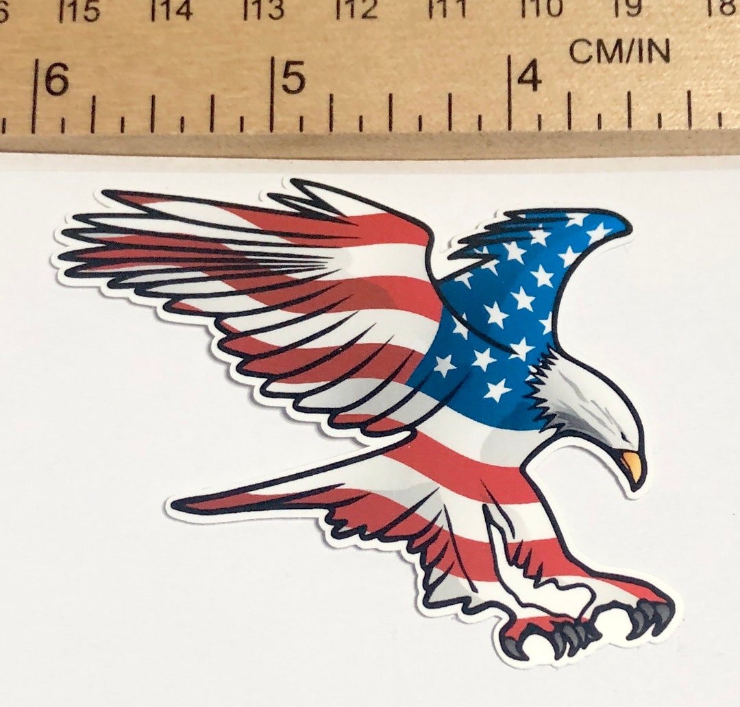 Flag Sticker, Bald Eagle, America Sticker, USA Sticker, Patriotic ...