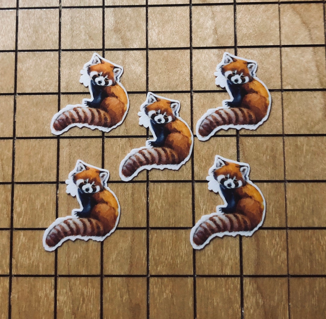5 MINI Red Panda Stickers, Red Panda Decal, Friend Gift, Tiny Sticker ...