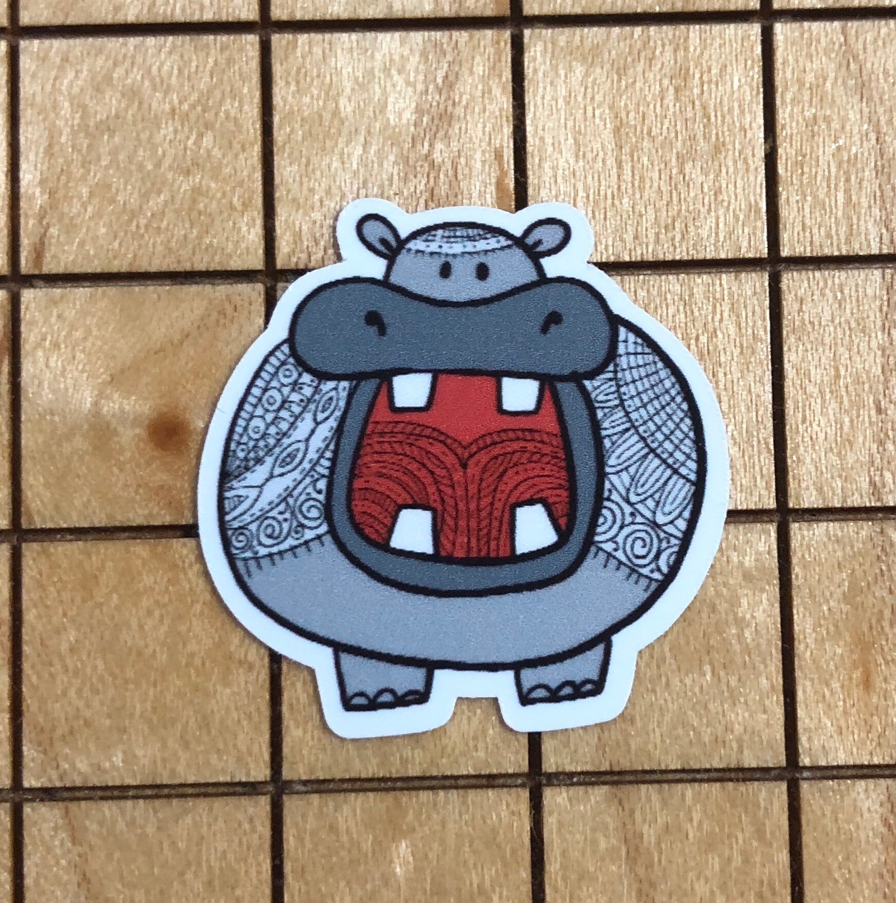5 MINI Hippo Stickers Hippo Decal Hippopotamus Hippo - Etsy