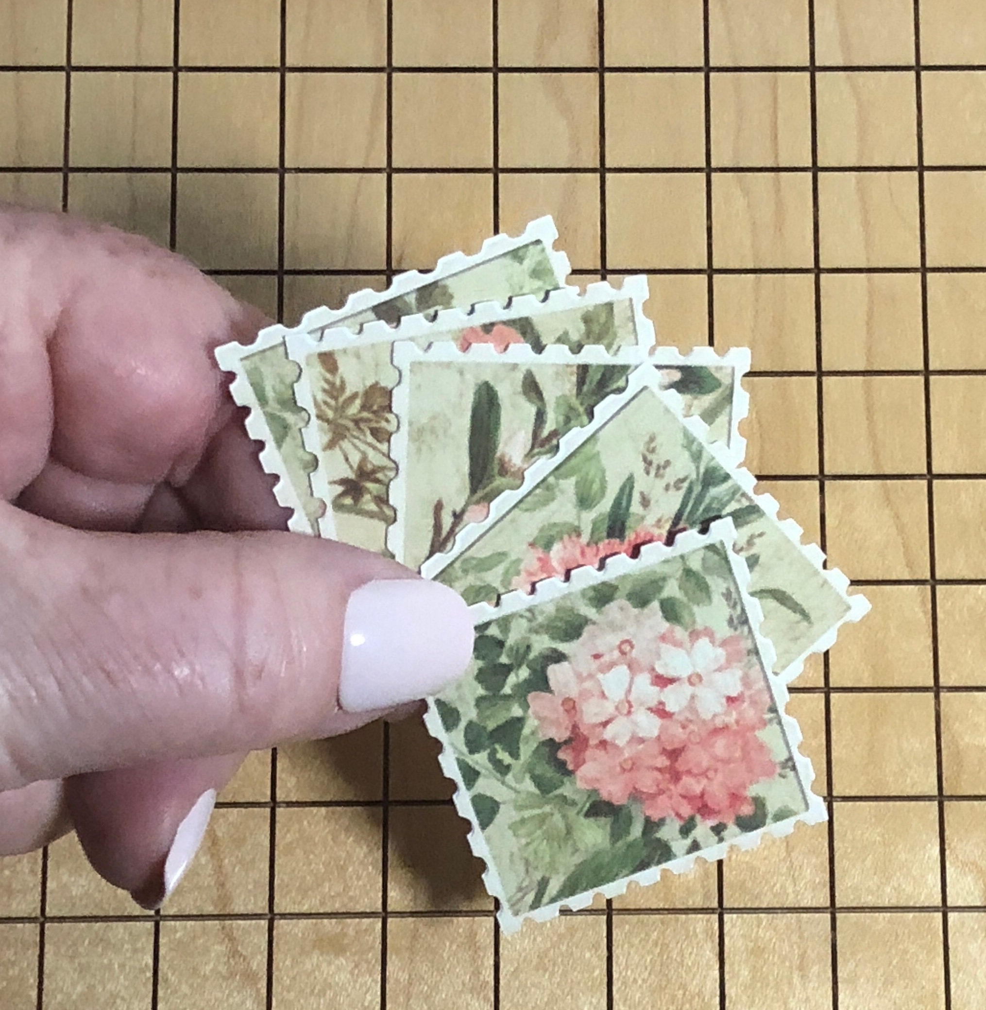 15 Vintage Flower Stamps Sticker Set, Shabby Chic Stickers, Vintage ...
