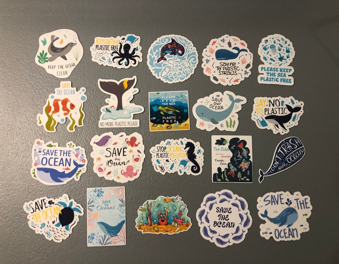 5 Save the Ocean Sticker Pack, Save the Whale, Save the Sea, Whale ...