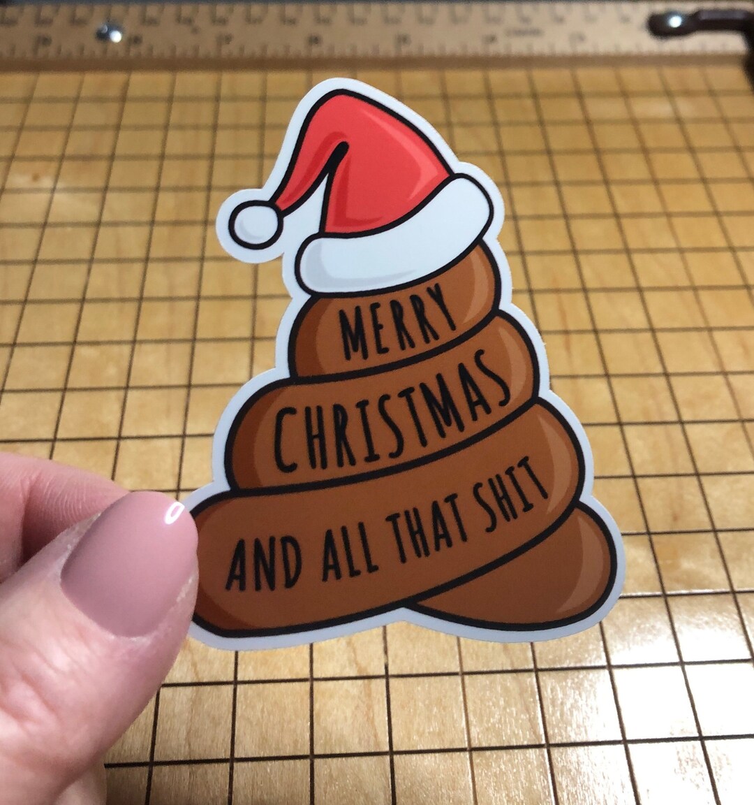 Poop Sticker, Christmas Poop, Christmas Sticker, Water Bottle Sticker ...
