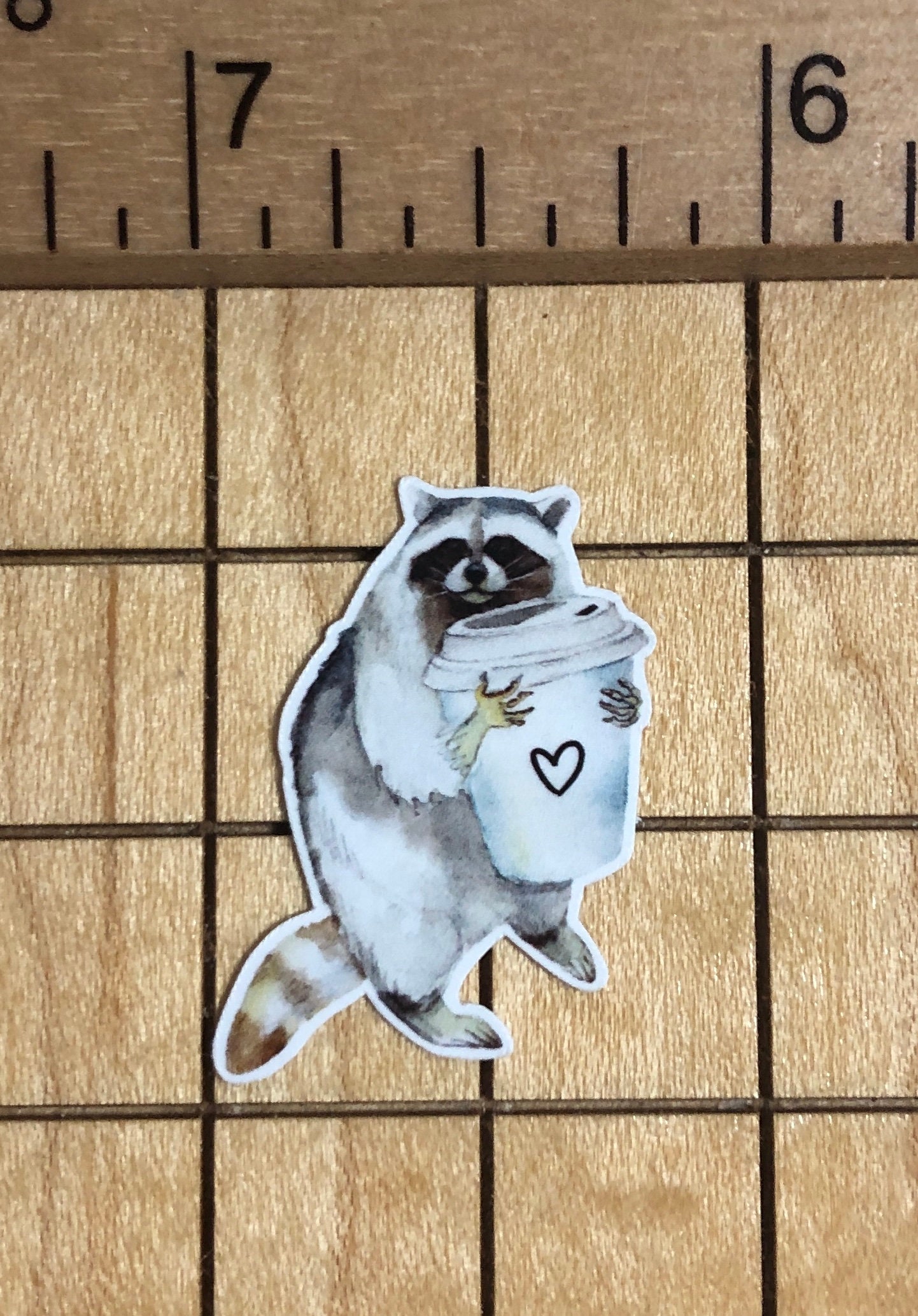 5 MINI Raccoon Stickers Raccoon Decal Raccoon and Coffee - Etsy