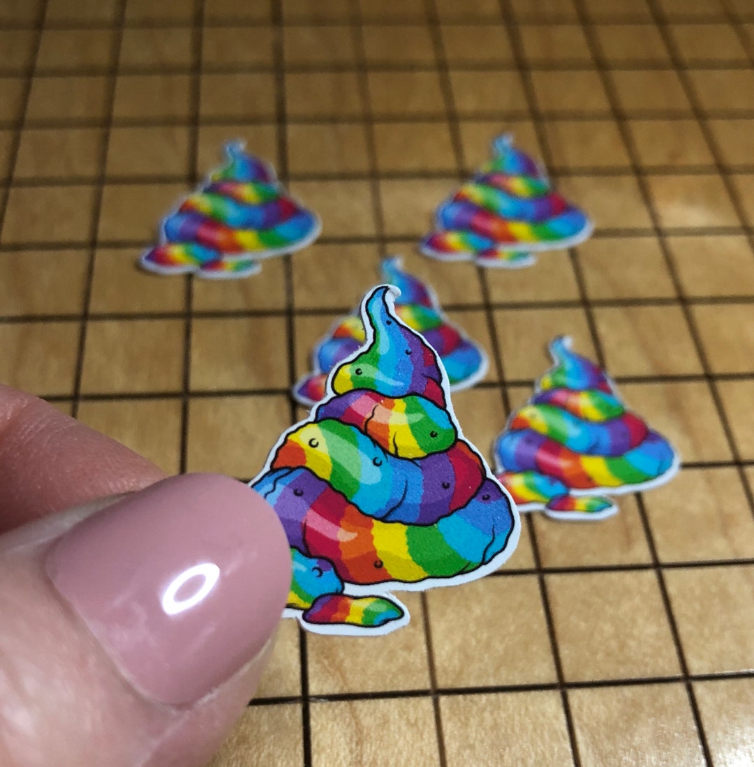 5 MINI Unicorn Poop Stickers, Poop Emoji, Rainbow Poop, Phone Case ...