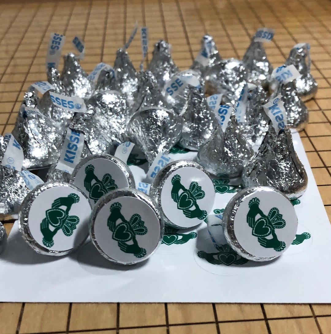 Claddagh Sticker for Chocolate Kisses, Kiss Sticker, Irish Sticker ...