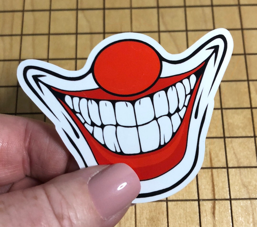 Clown Sticker, Scary Decal, Scary Clown Mouth Sticker, Clown Decal ...