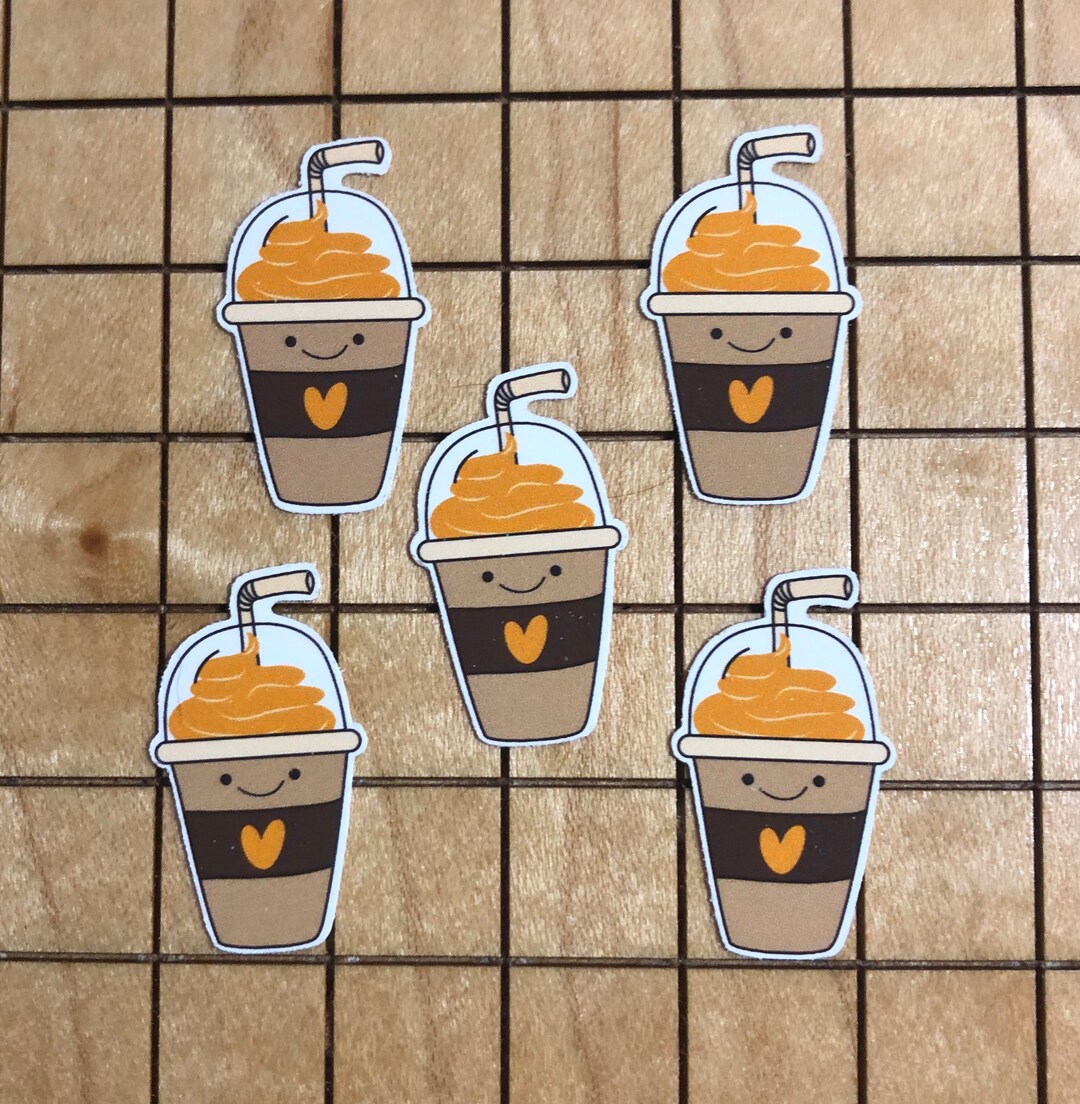 5 MINI Frappuccino Stickers, Frappuccino Decal, Pumpkin Spice Sticker ...
