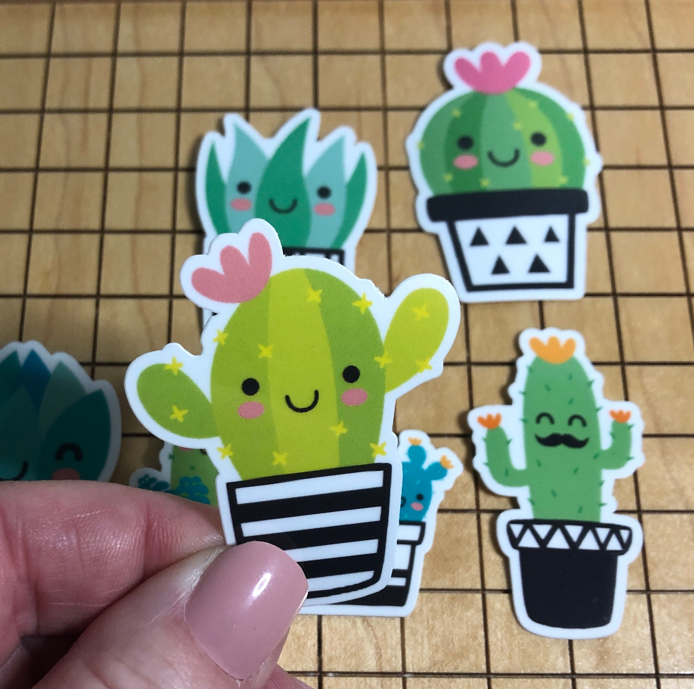 6 Cactus Sticker Pack Kawaii Cactus Cactus Decal Cactus - Etsy