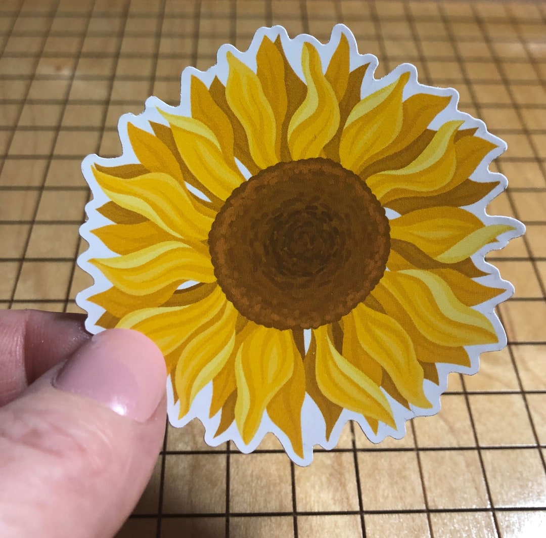 Sunflower Sticker, Flower Sticker, Water Bottle Sticker, Tumbler Decal ...