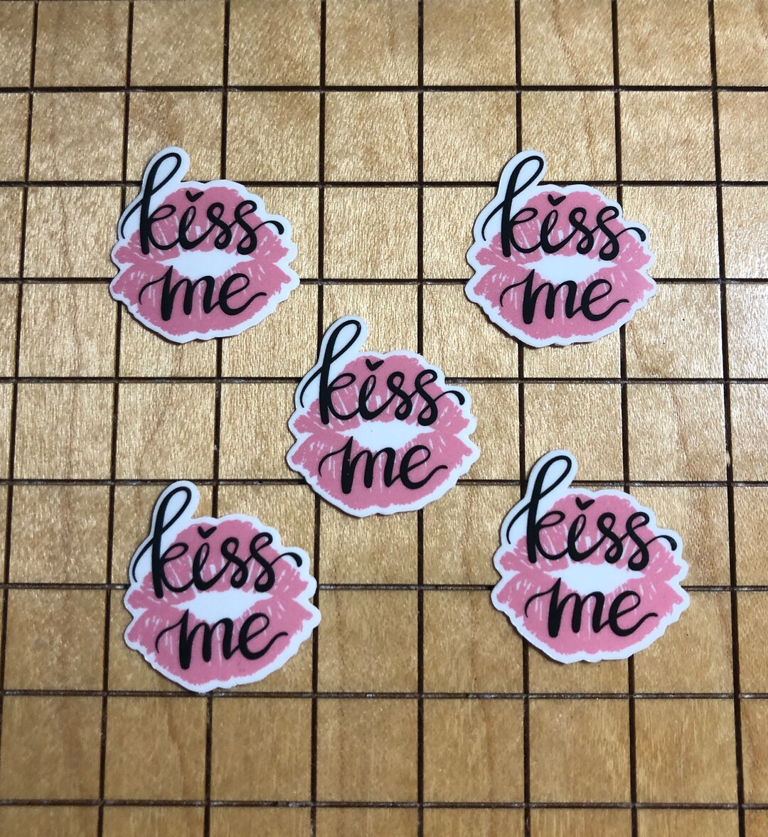 5 MINI Kiss Me Stickers, Lips Sticker, Pink Stickers, Valentine's ...