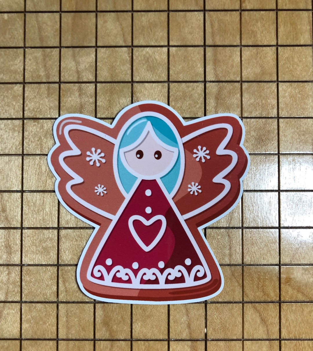 Angel Sticker, Gingerbread Cookie, Christmas Sticker, Christmas Angel ...