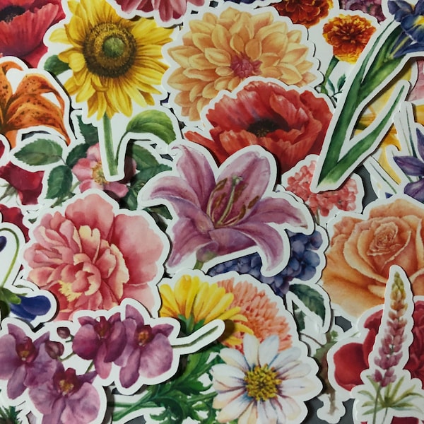 Flower Stickers - Etsy