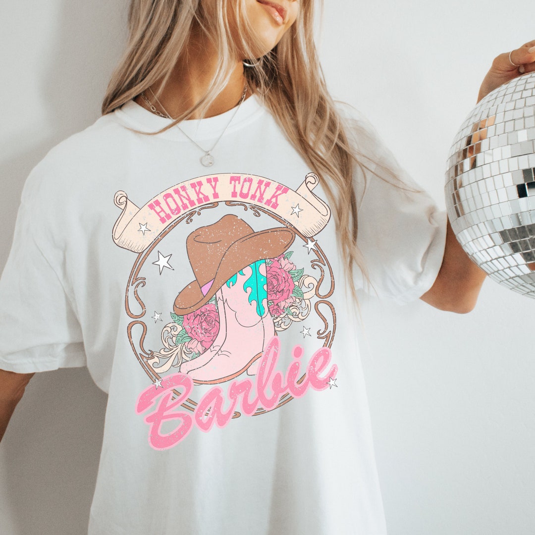 Honky Tonk Barb Tshirt Western Pink Doll Tee Retro Cowgirl T-shirt ...