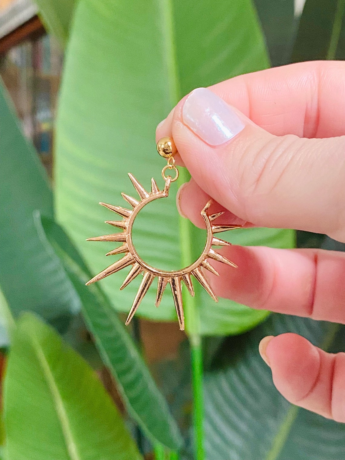 Sun Spike Hoop Earrings (hypoallergenic) - Etsy