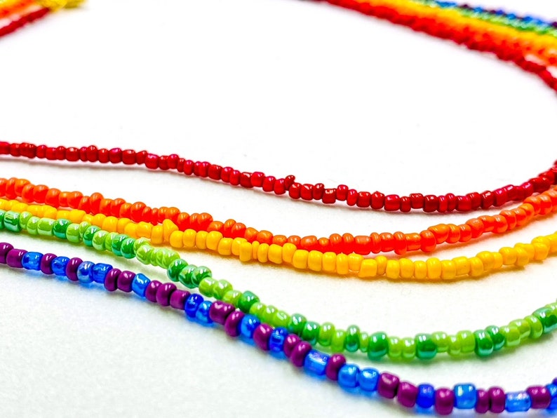 Rainbow 5-strand Collar Necklace / Anti Fade Chain / Anti Tarnish Chain ...