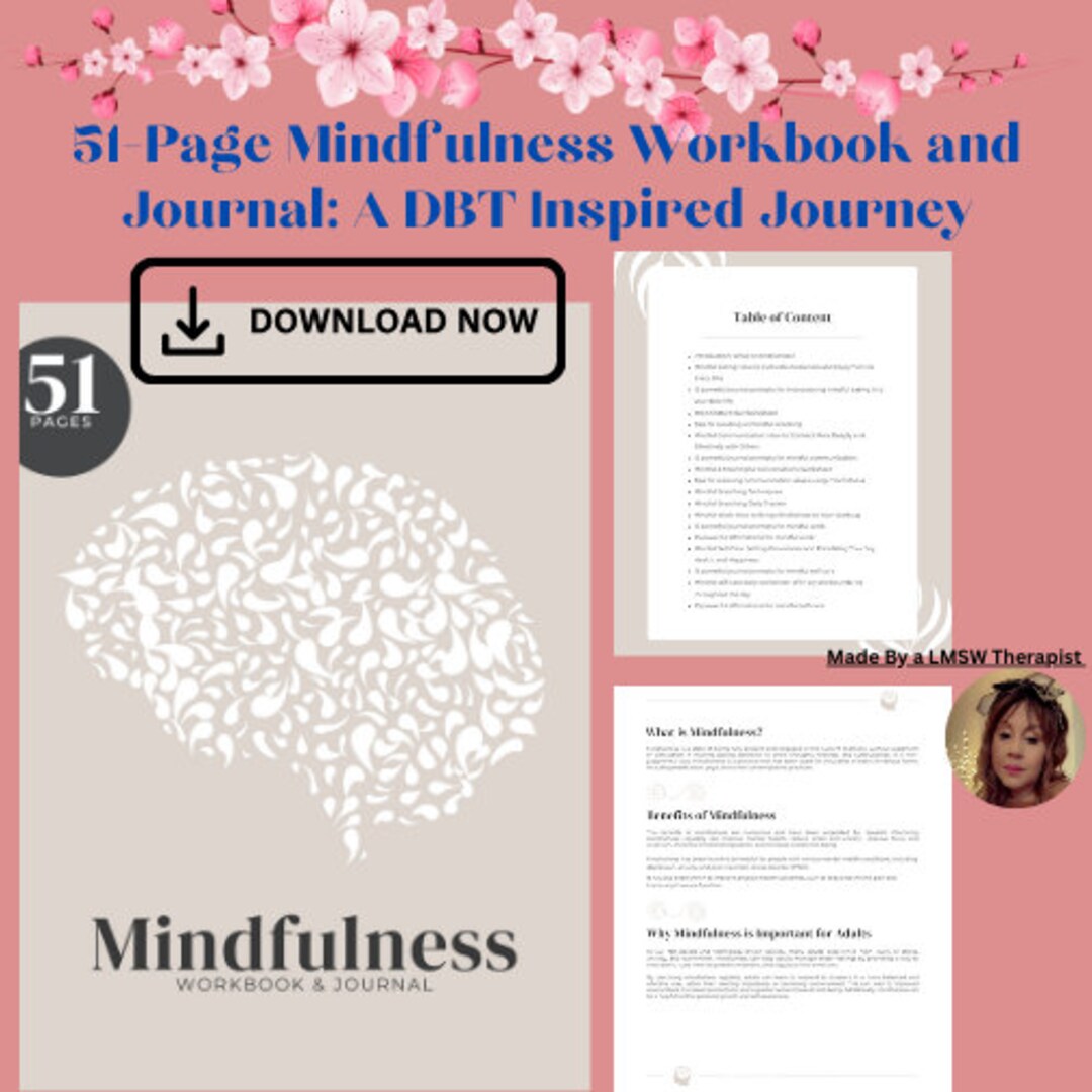 Mindfulness Self-discovery Journal & Workbook DBT Skills, Therapy ...