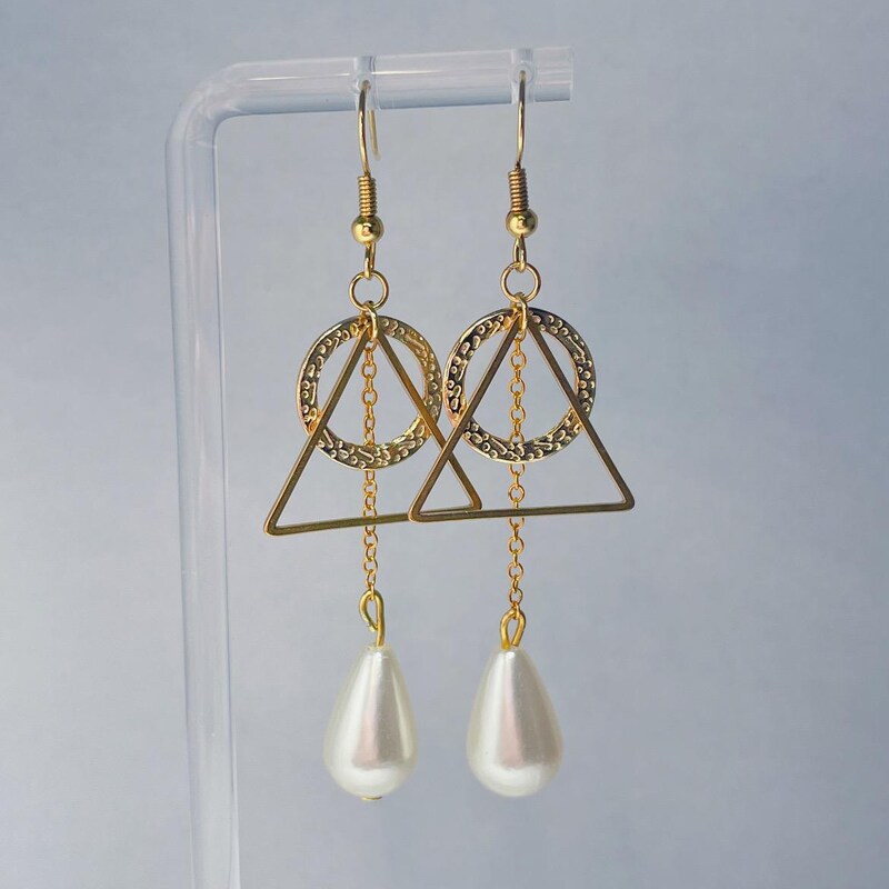Gold Deathly Hallows Earrings - Etsy