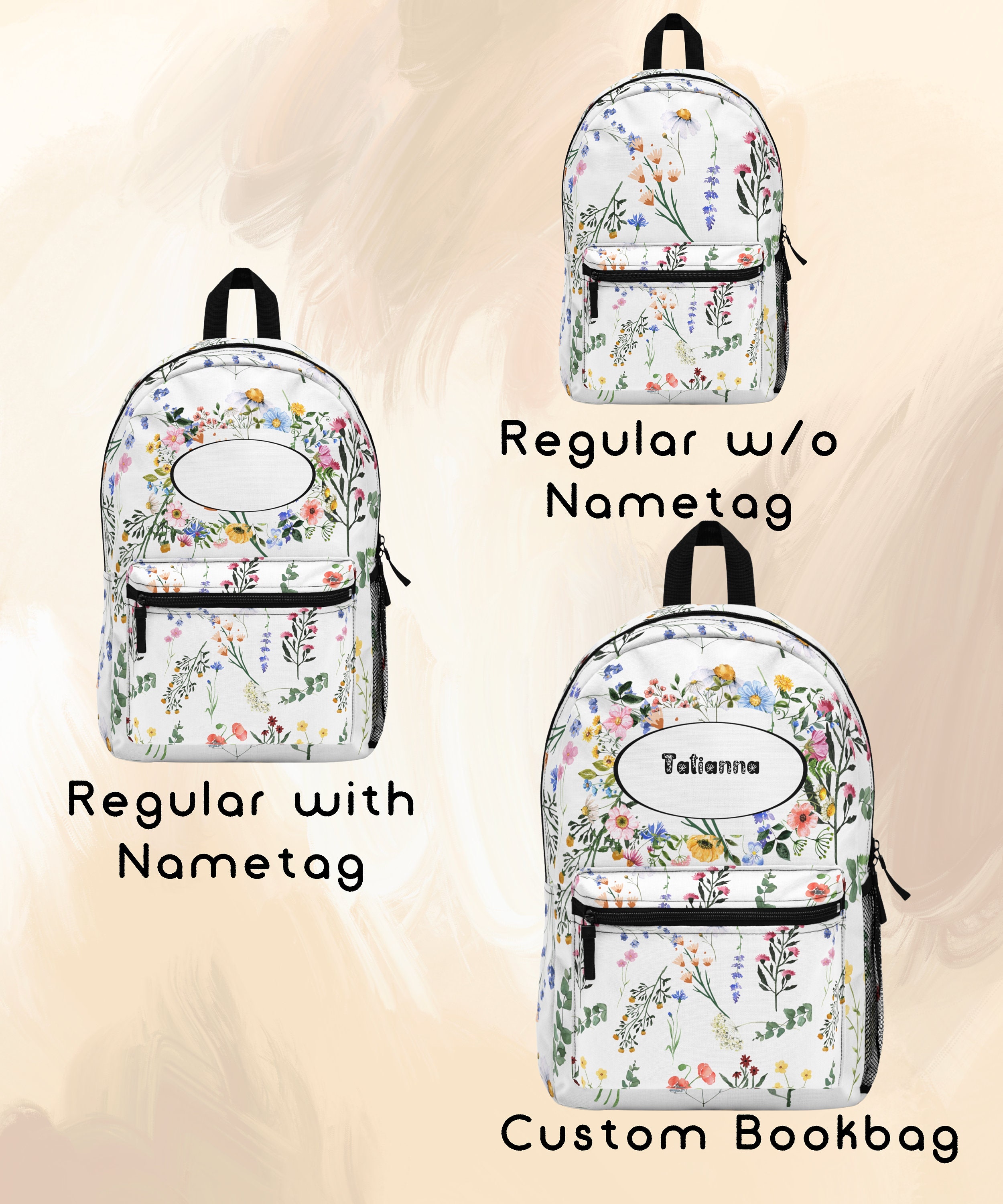 Backpack Wildflower Lover Nature Flower Enthusiast Floral Pattern ...