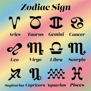 Zodiac Sign Vector Graphics Bundle, Horoscope Symbols Digital File, SVG ...
