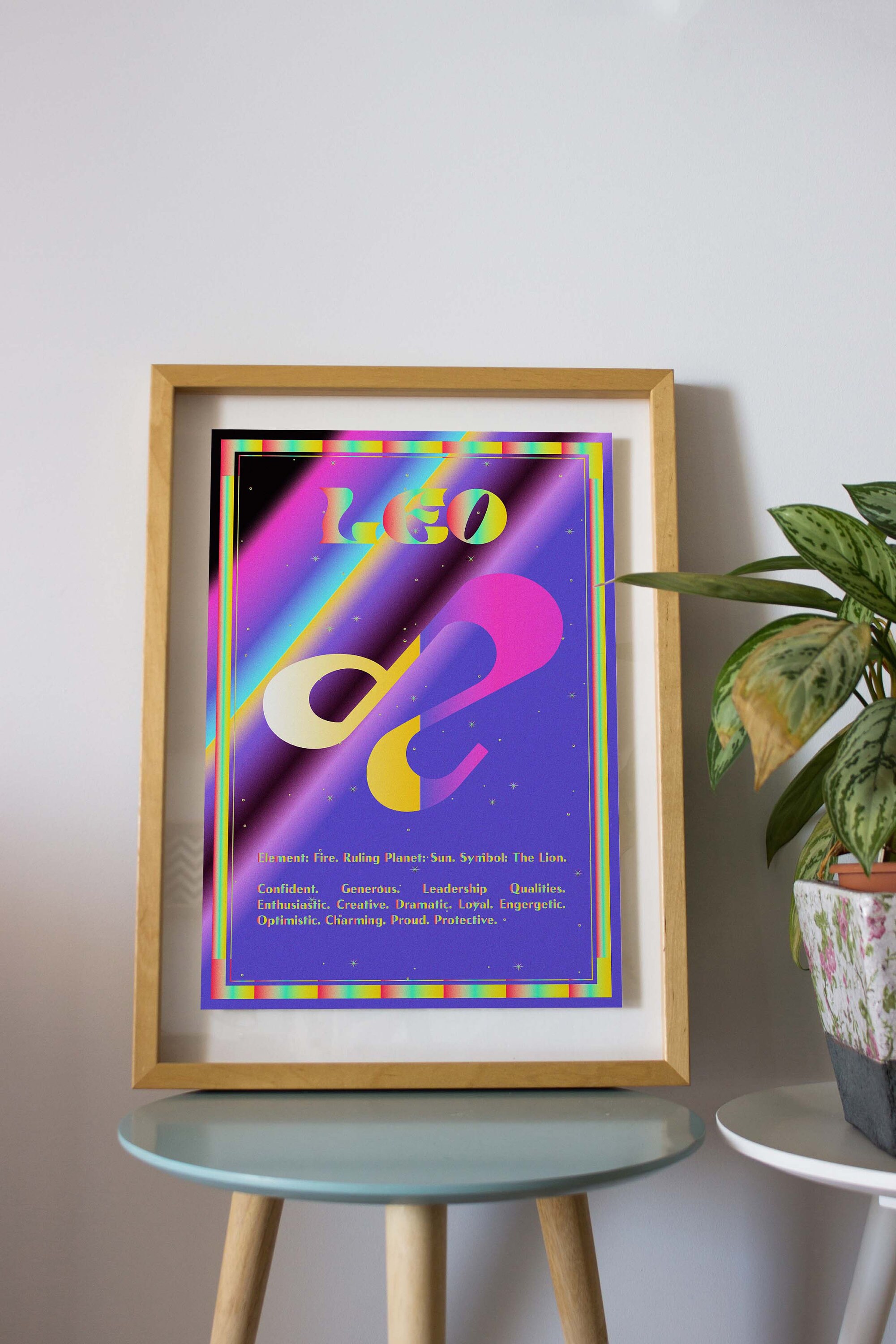 Leo Poster, Zodiac Sign, Digital Download Print, Astrology, Room Decor ...