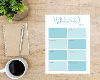 Blue Aesthetic Weekly Planner - Etsy