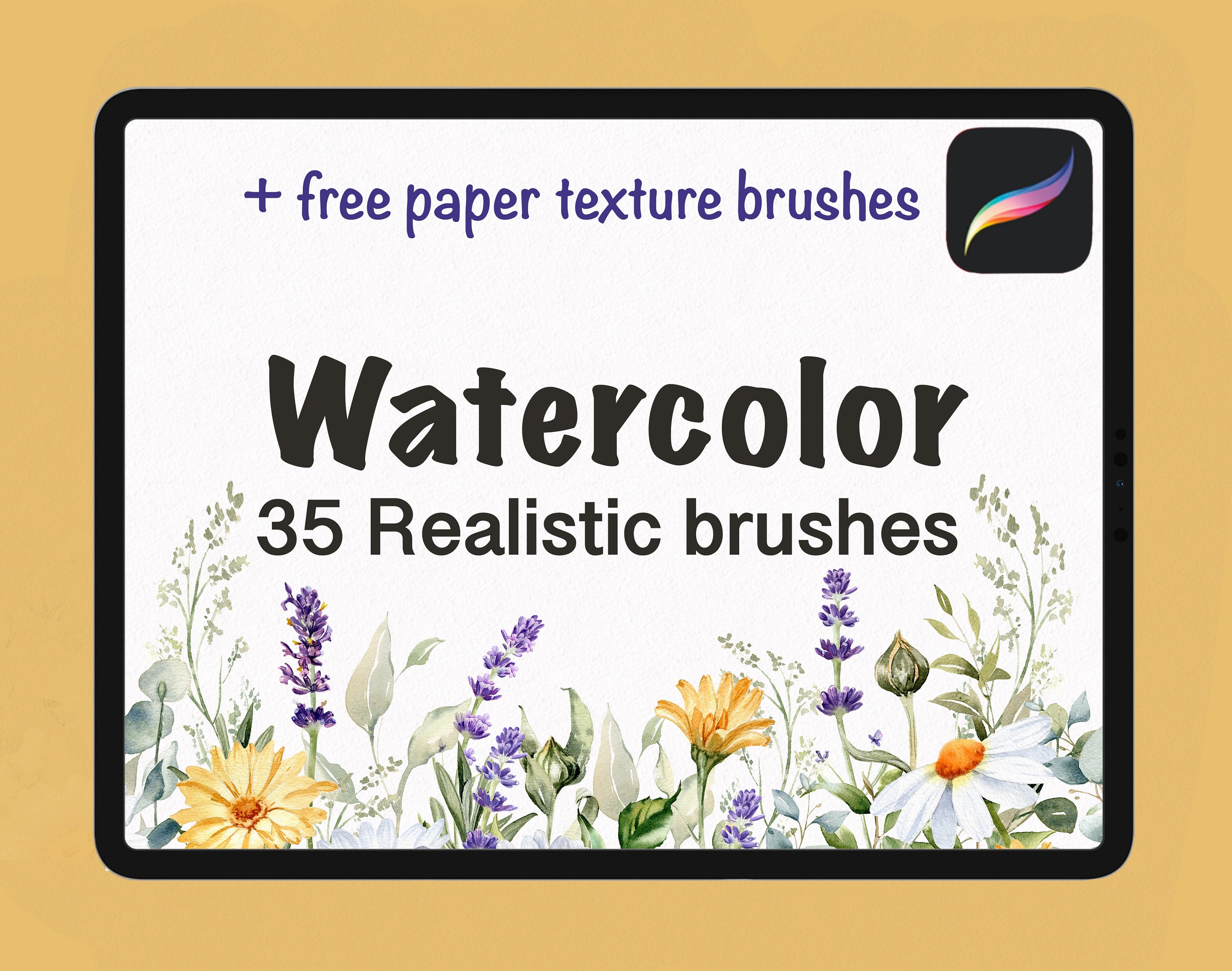 Watercolor Brushes for Procreate, Realistic Watercolor Brush ...