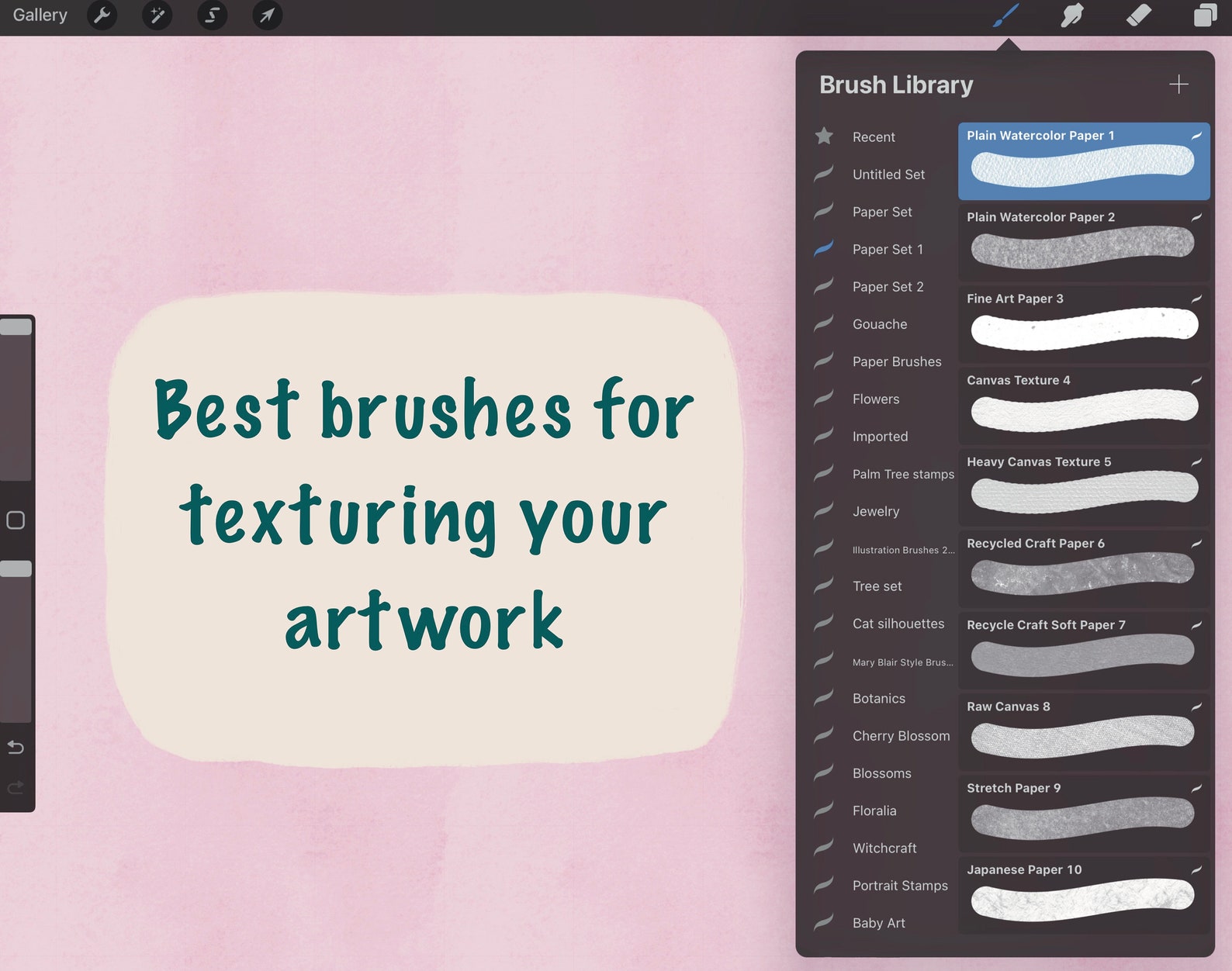 Procreate Paper Texture Brushes, Procreate Paper Canvases, Gouache ...