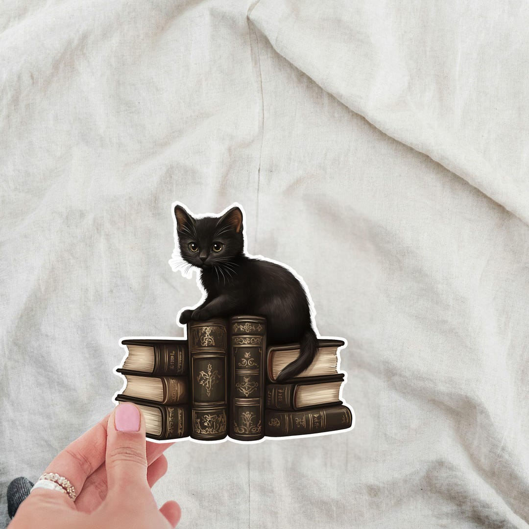 Black Cat Gothic Die-cut Stickers, Smut Reading Girlies E-reader Decal ...