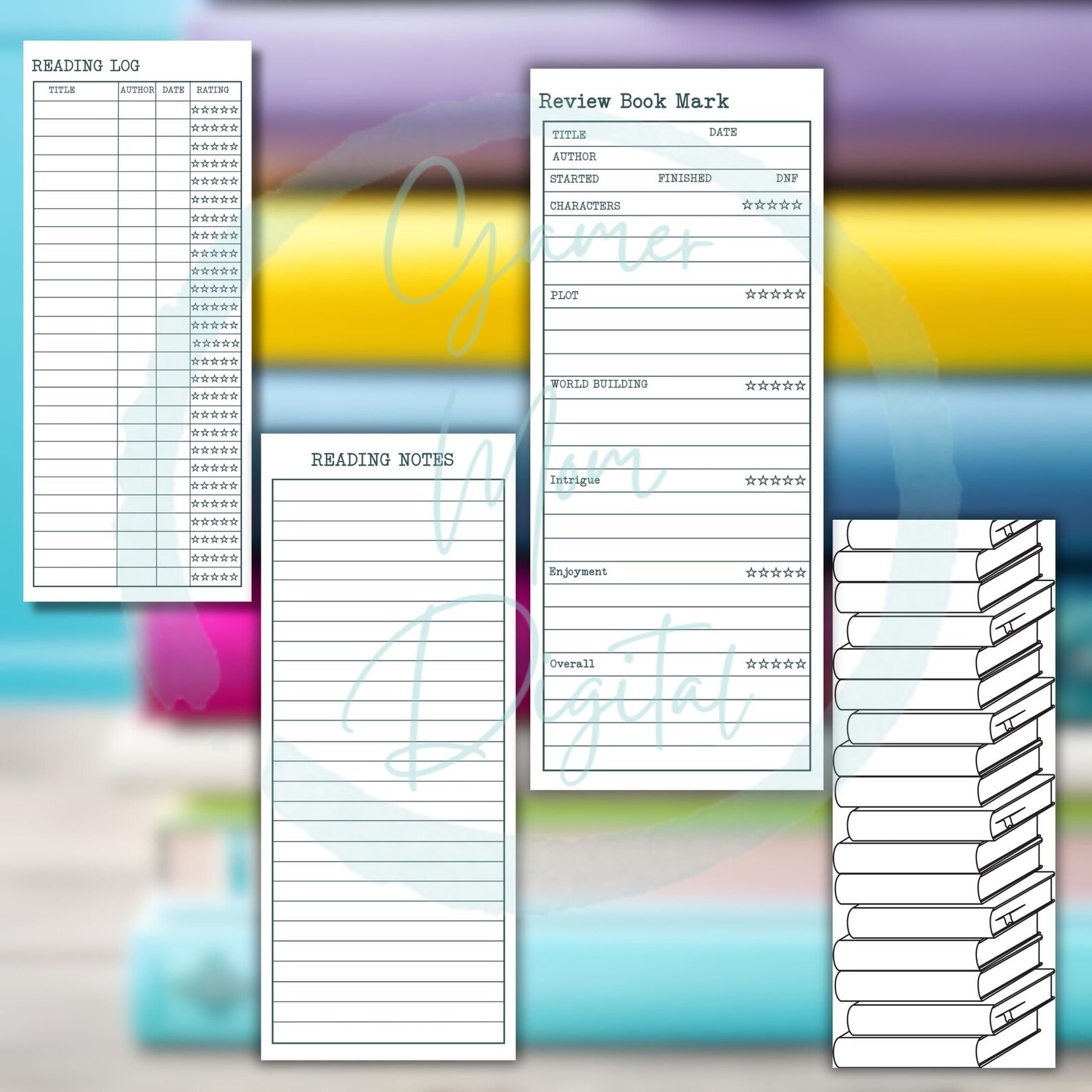 Old Library Card Style Printable Bookmark, Review Bookmark, Reading Log ...