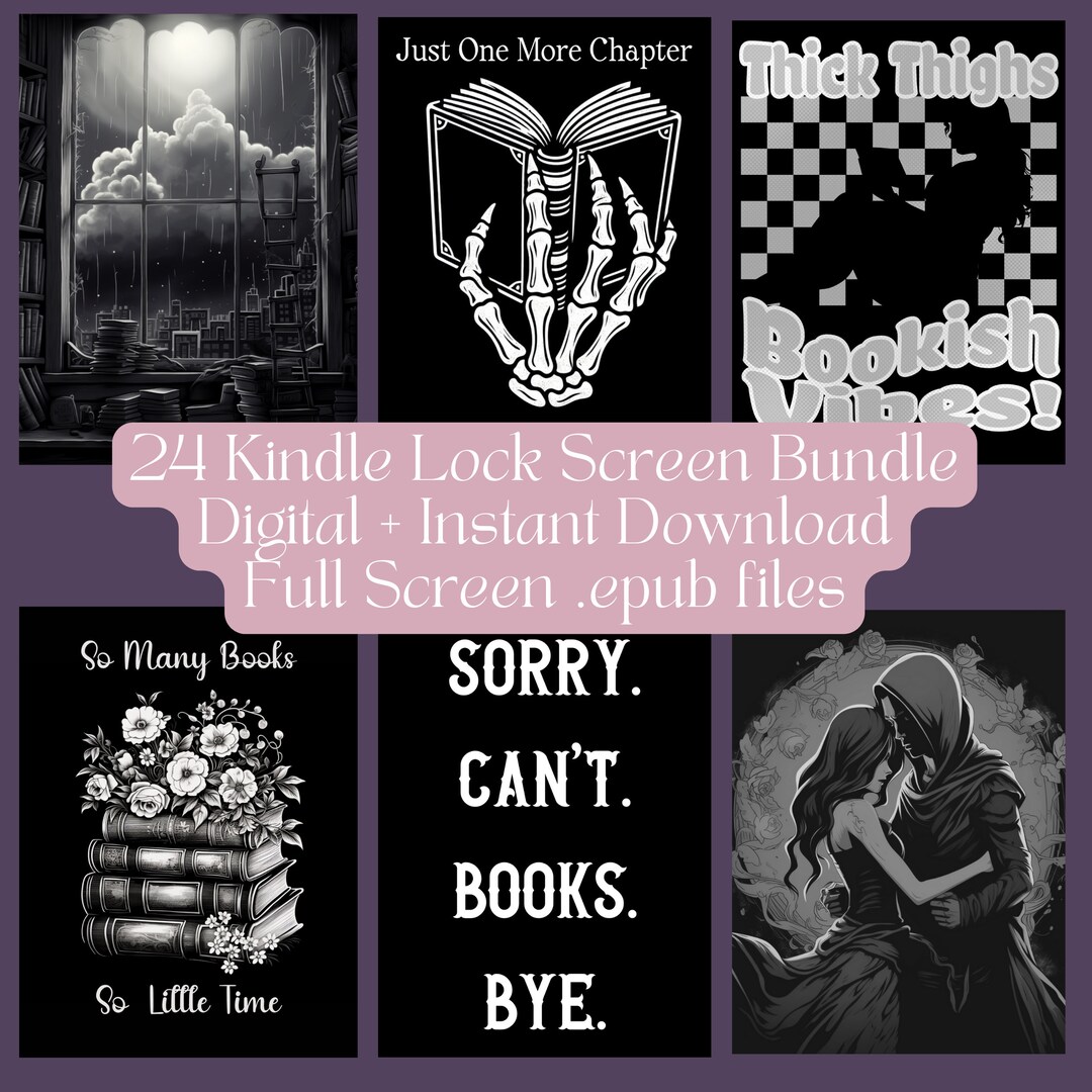24 Kindle Lock Screen Bundle .epub Files - Etsy
