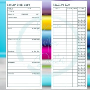 Old Library Card Style Printable Bookmark, Review Bookmark, Reading Log ...