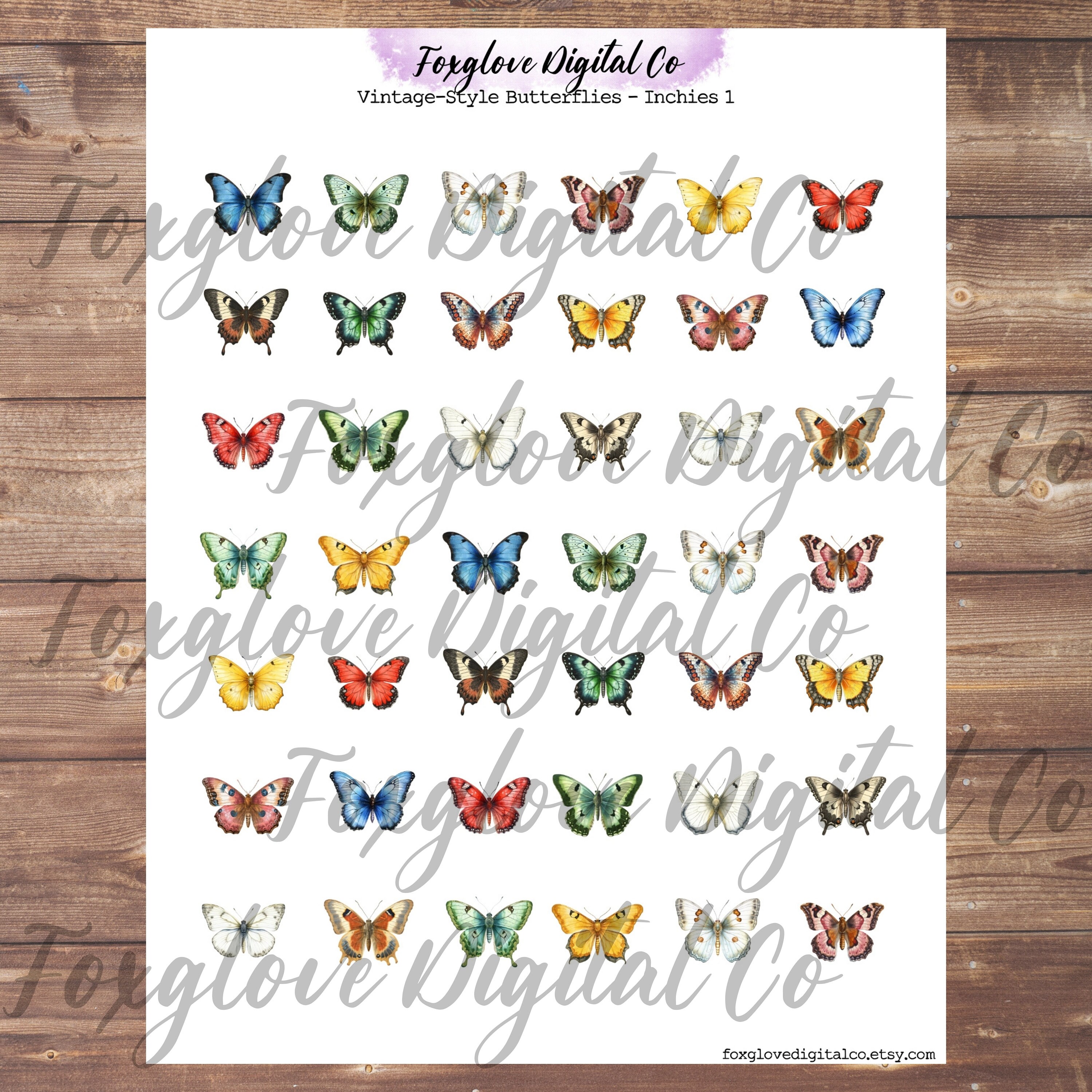 Printable Vintage Butterfly Collage Sheet for Inchies | Digital Collage ...
