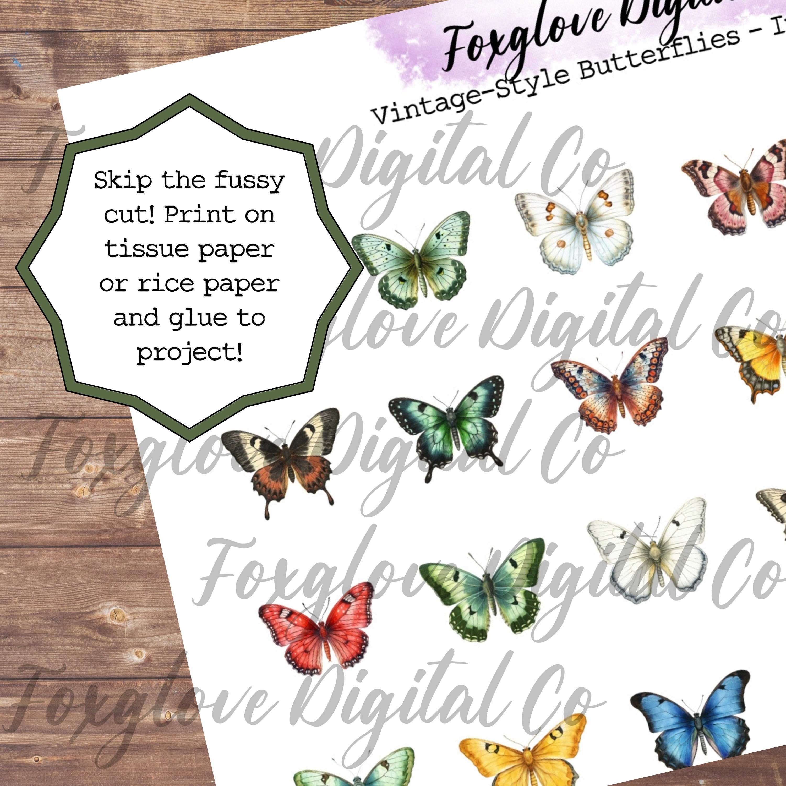 Printable Vintage Butterfly Collage Sheet for Inchies | Digital Collage ...