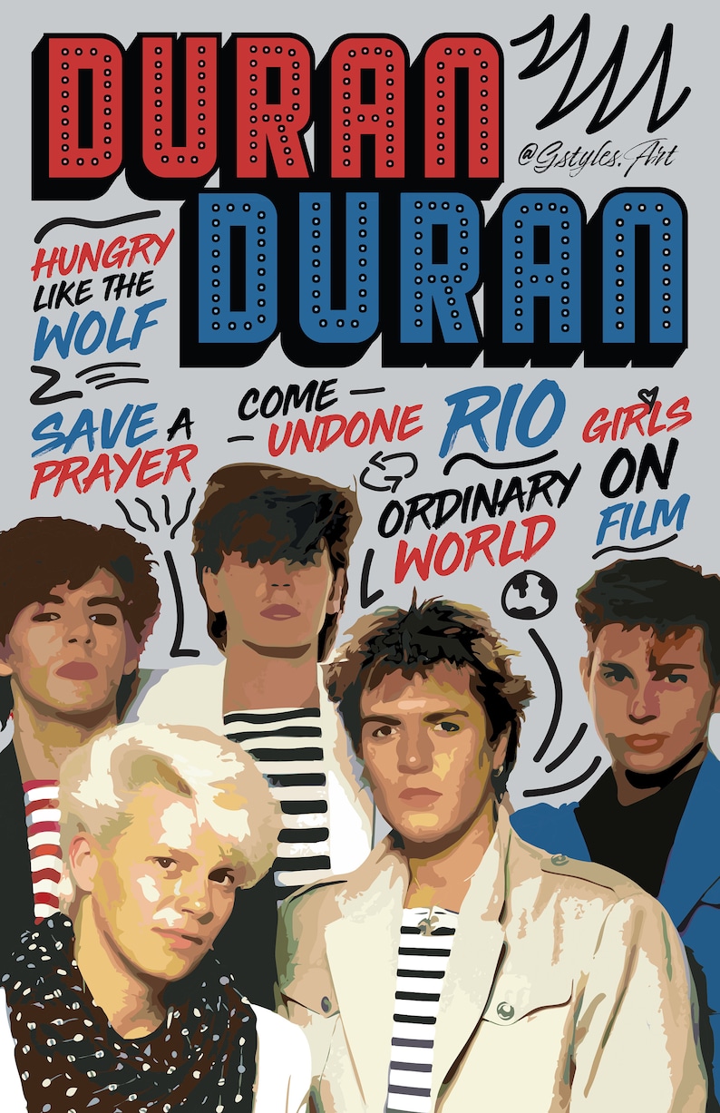 Duran Duran / Duran Duran Poster 80s Pop Wall Art - Etsy