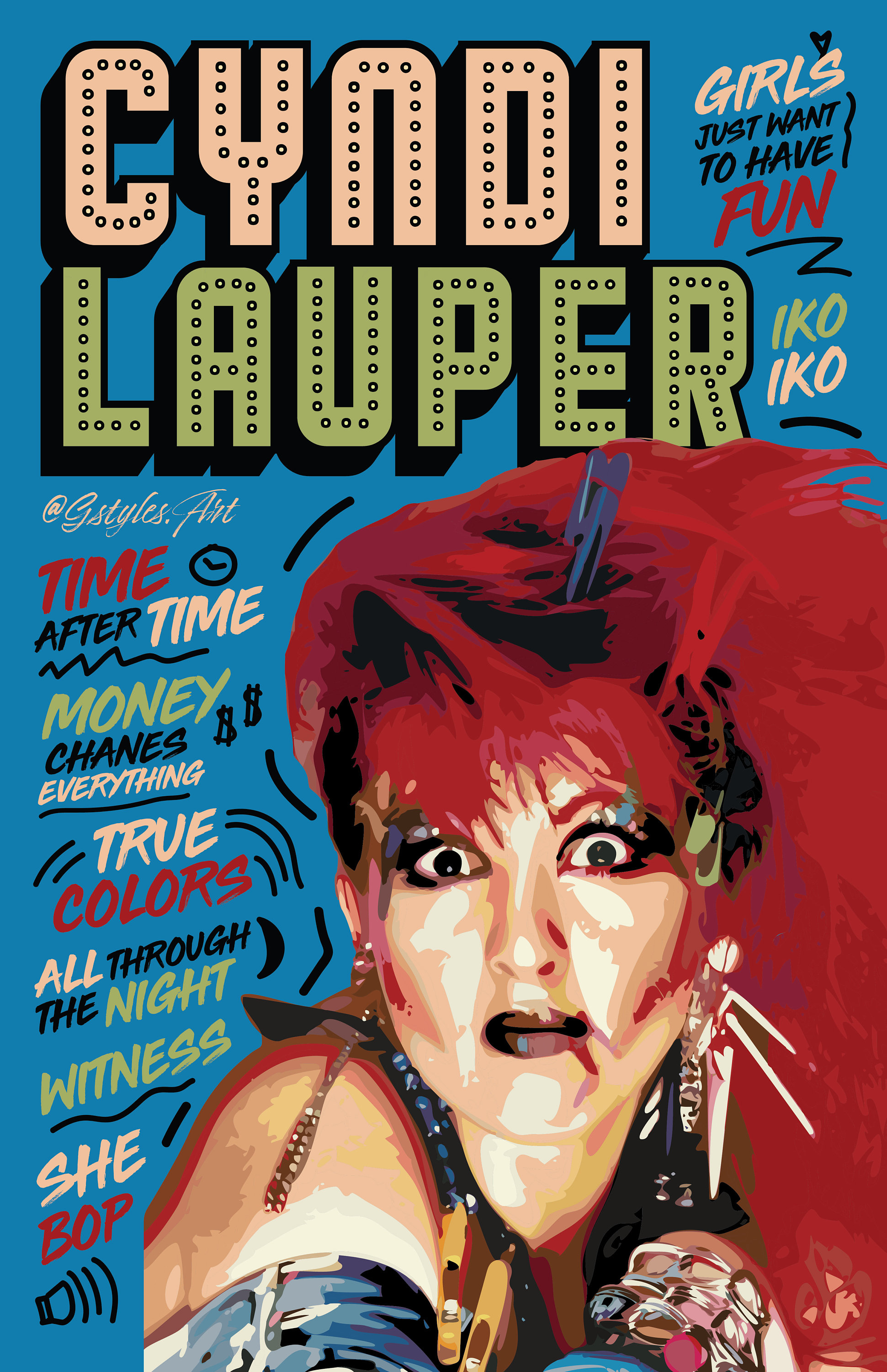Cyndi Lauper / Cyndi Lauper Poster 80s Pop Wall Art - Etsy