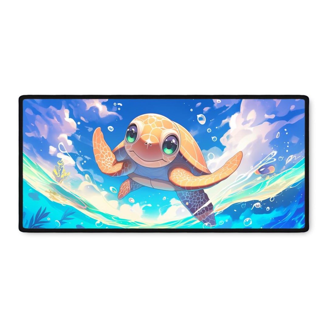 Cute Sea Turtle Gaming Mousepad Large Desk Mat Ocean Themed Mousepad - Etsy