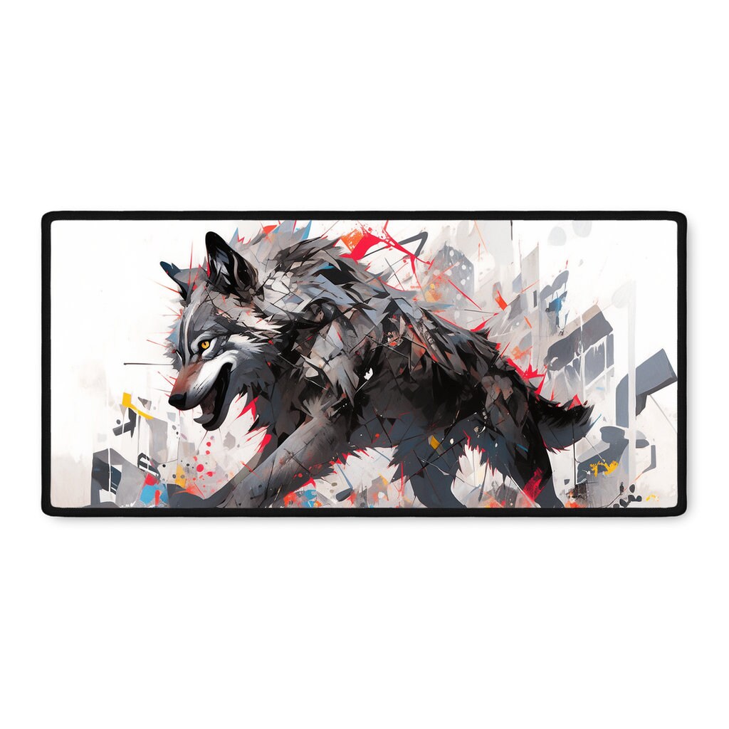 Alpha Wolf Mousepad Graffiti Street Art Wildlife Animal Empowering ...