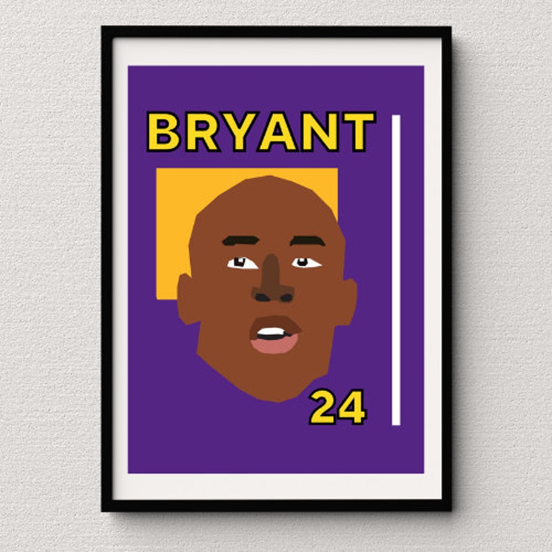 Kobe Bryant NBA Poster, Los Angeles Lakers 11x 14, Office Wall Art ...