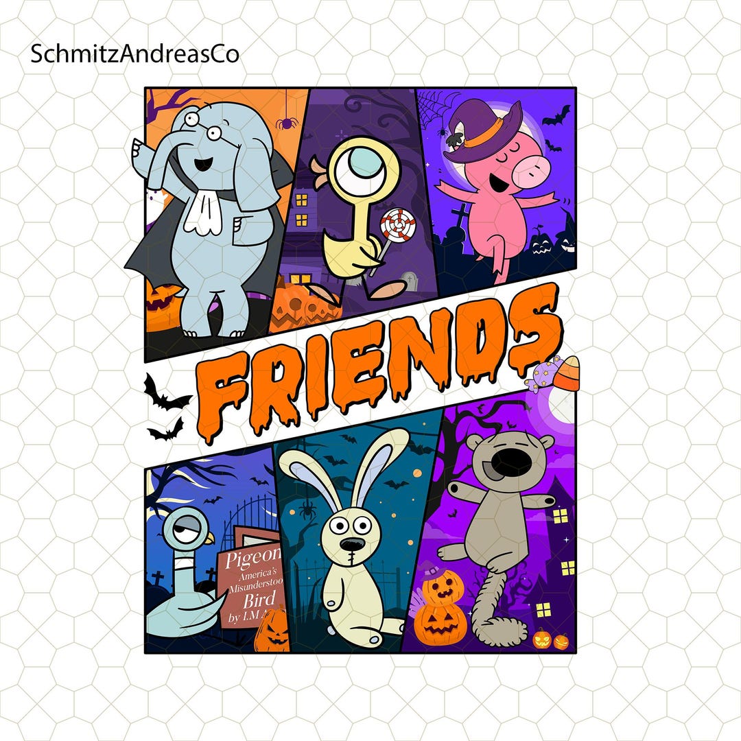 Friends Elephant and Piggie Halloween Png, Spooky Gerald Png, Ghost ...