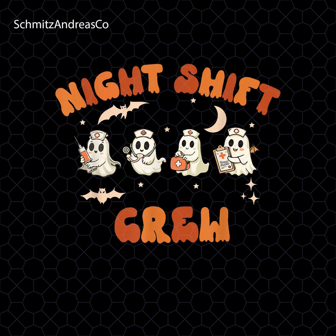 Night Shift Crew Png, Halloween Nurse Png, Retro Spooky Nurse Png ...