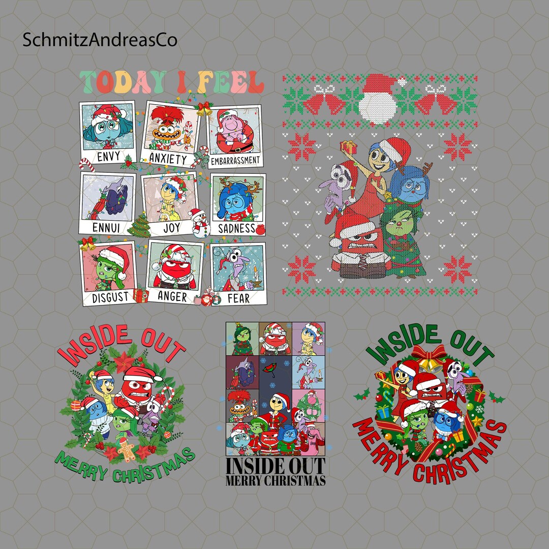 Merry Christmas Inside Out Bundle Png, Today I Feel Png, Family ...