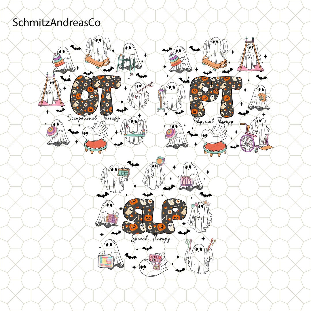 SLP PT OT Halloween Bundle Png, Speech Therapy Halloween Png, Physical ...