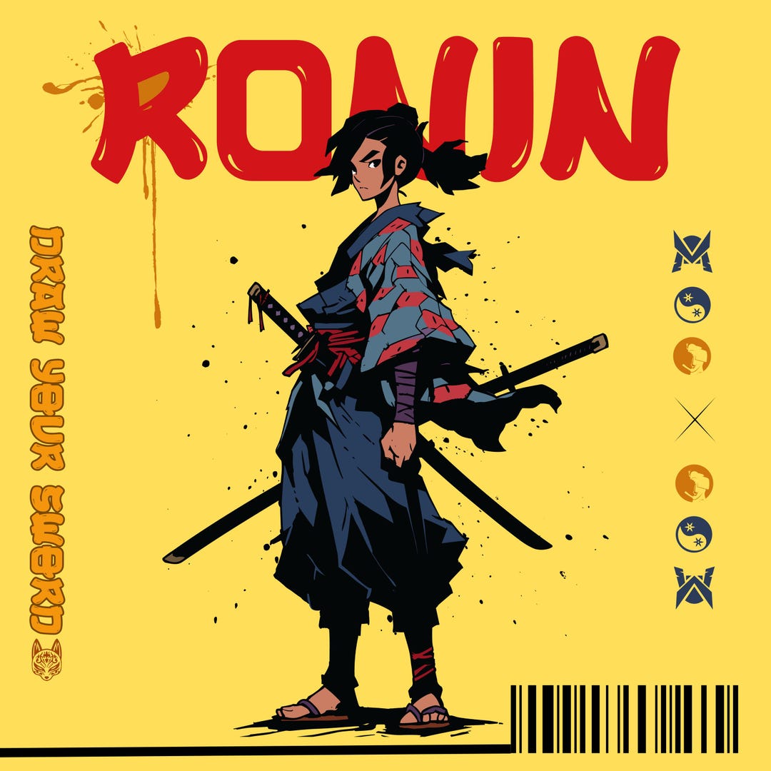 Ronin for Home Decoration Sign Anime Manga Japan Otaku Digital Print ...