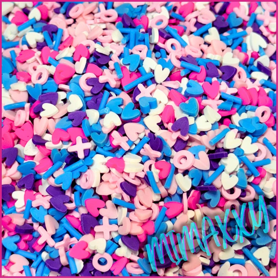 XOXO Hearts in 5mm / Polymer Clay Slices, Crafts, Tools, Not Edible ...