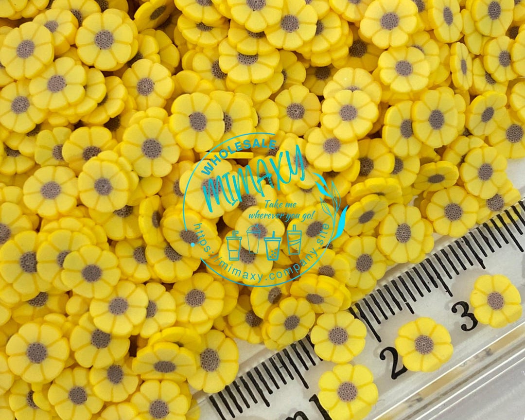 5mm SUNFLOWER/ FLOWER/ Sprinkle, Slime, Polymer Clay Slices, Fake, Bake ...
