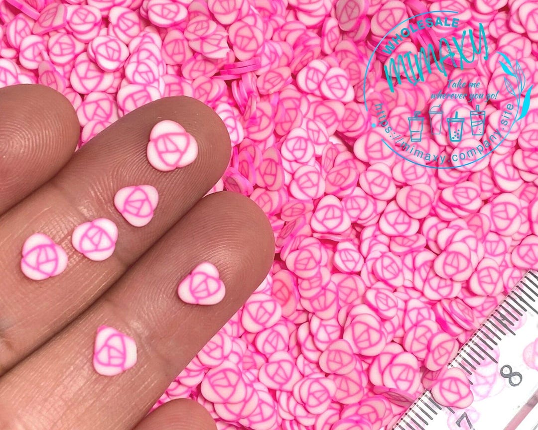5mm PINK ROSES, Polymer Clay Slices / Resin Art / Nail Art / Snow Globe ...