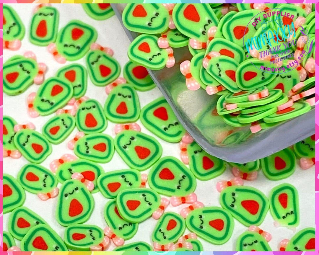 5mm Avocado Bow, Polymer Clay Slices / Resin Art / Nail Art / Snow ...