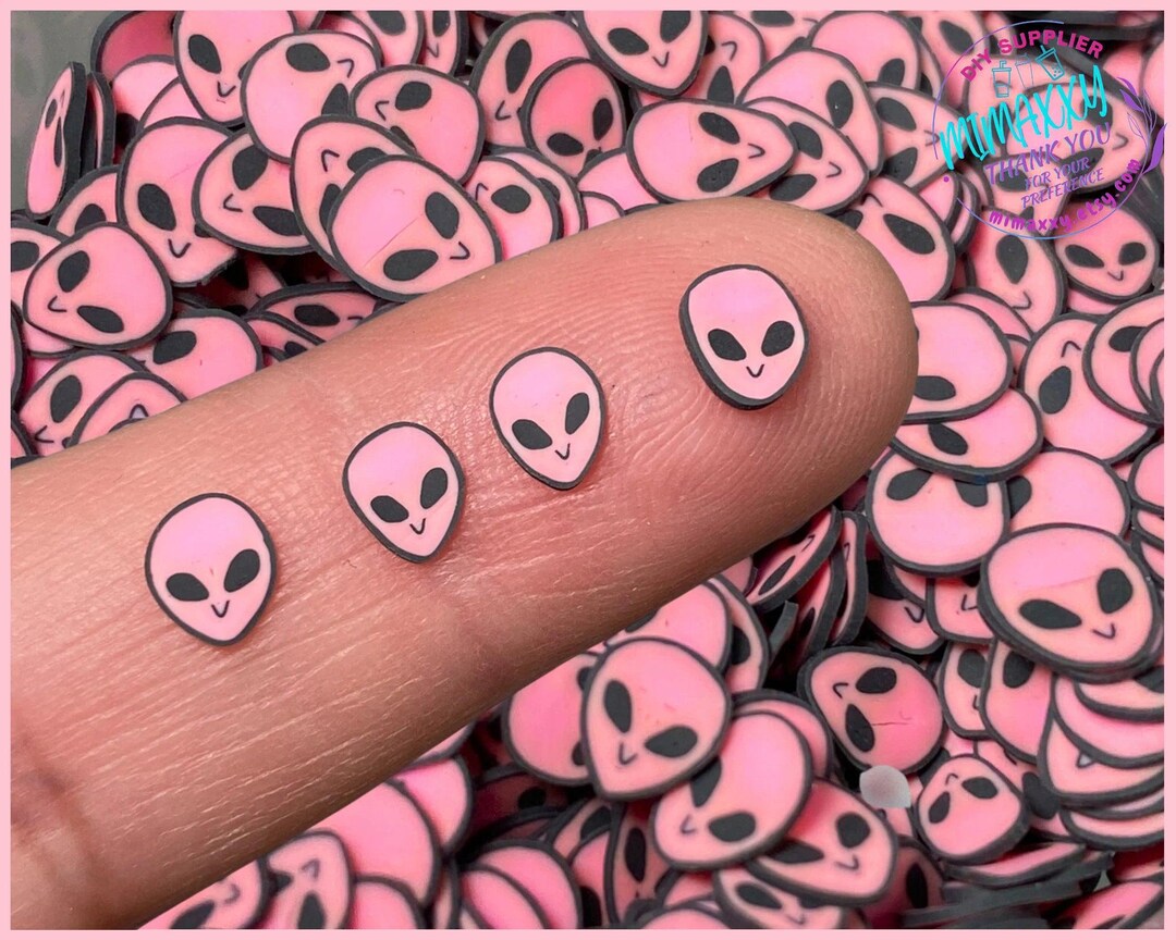 5mm Pink ALIEN Head UFO/ Ghost /polymer Clay Slices/ Sprinkle / Diy ...
