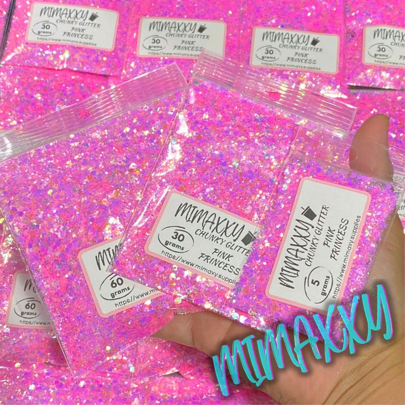 PINK PRINCESS, Chunky, Glitter Mix, Cosmetic Glitter,nail Art, Resin ...